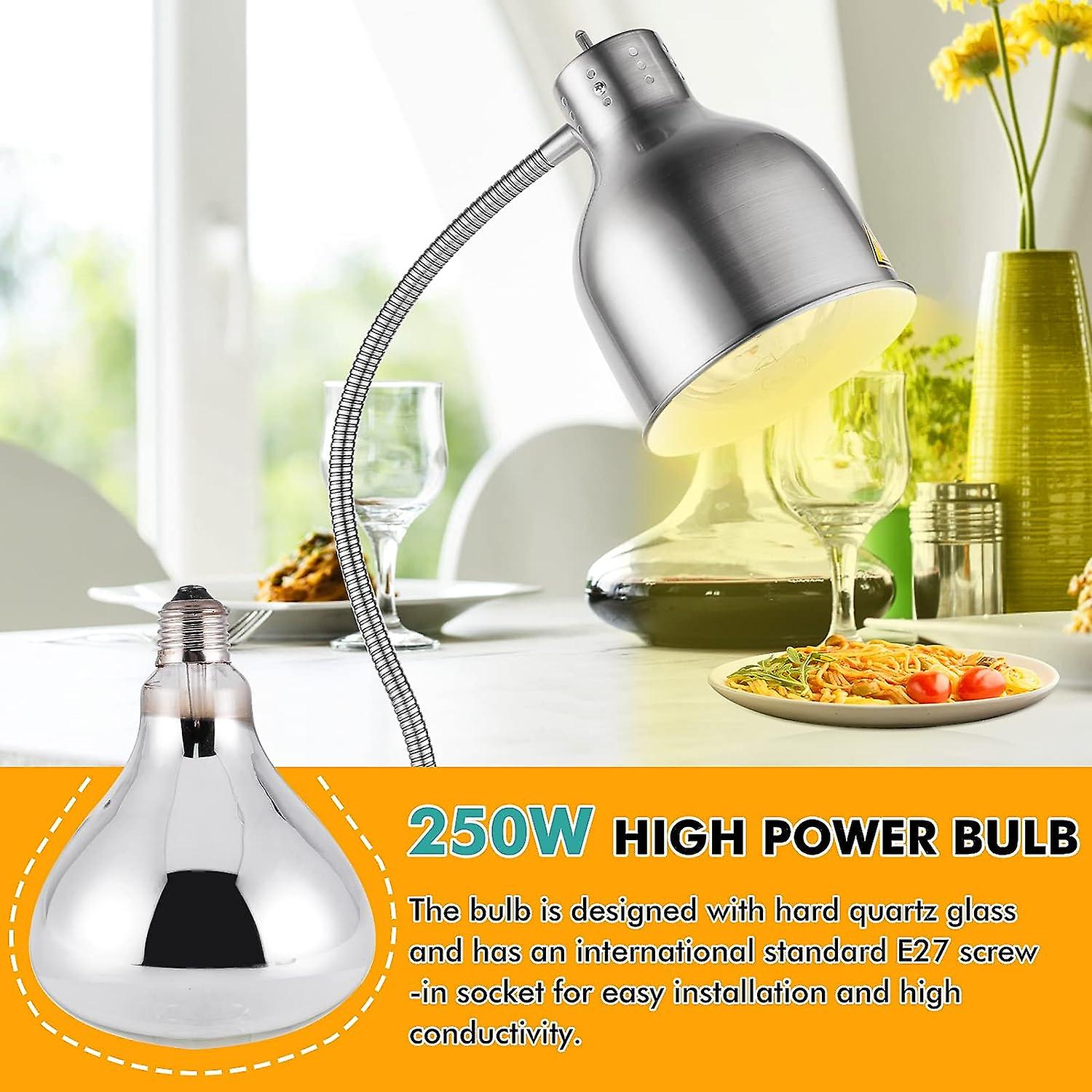 Free Standing Food Warming Lamp 250w Silver Buffet Food Heating Lamp ...