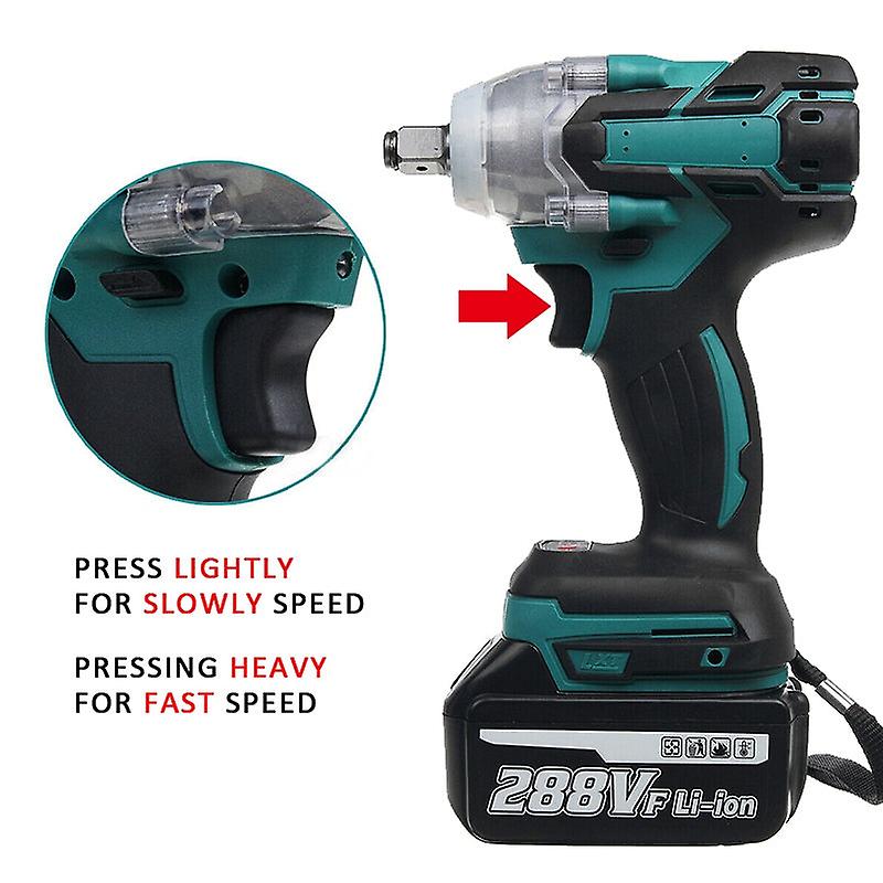 288V 1/2'' 800nm Cordless Electric Impact Wrench Gun Driver Li-ion 1/2 ...
