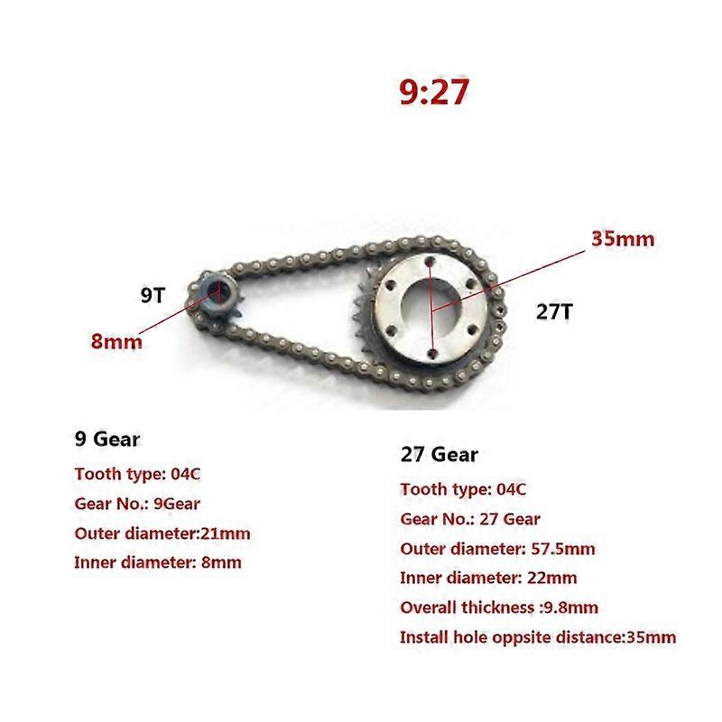 DIY Electric Skateboard Gear Wheels Kit 04C 2 Points Chain Wheel Gear ...