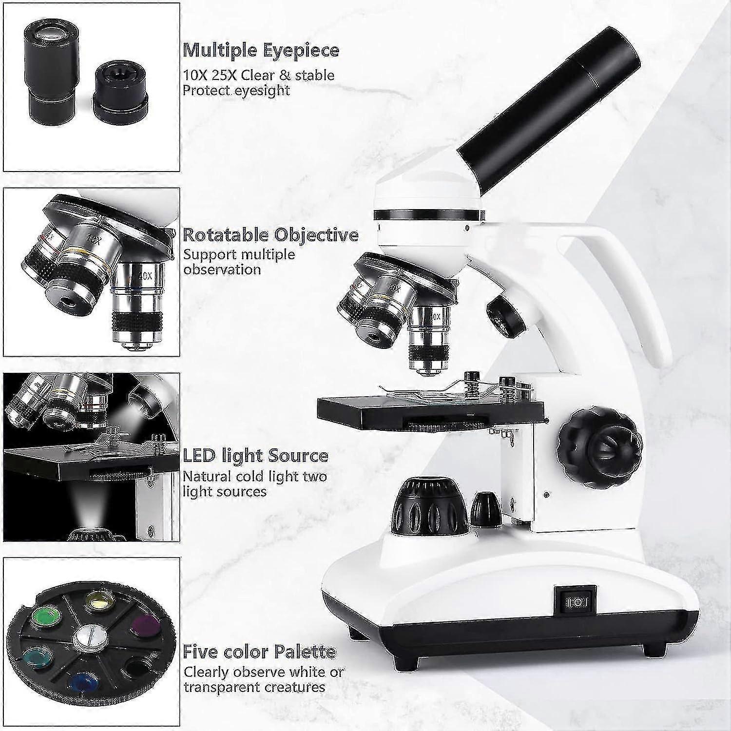 40x-1000x Microscope For Laboratories And Students, Compound Monocular ...
