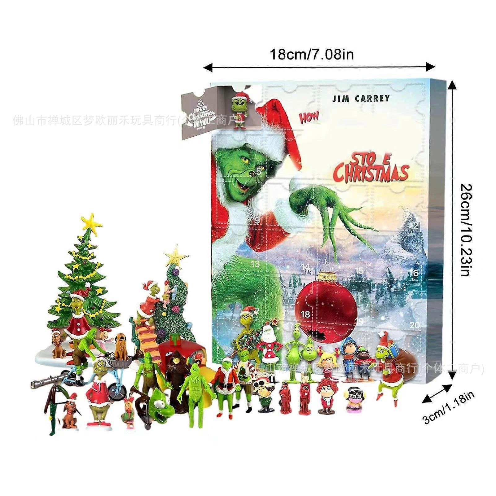 Creative Christmas Grinch Advent Calendar Resin Blind Box 24 Pieces ...
