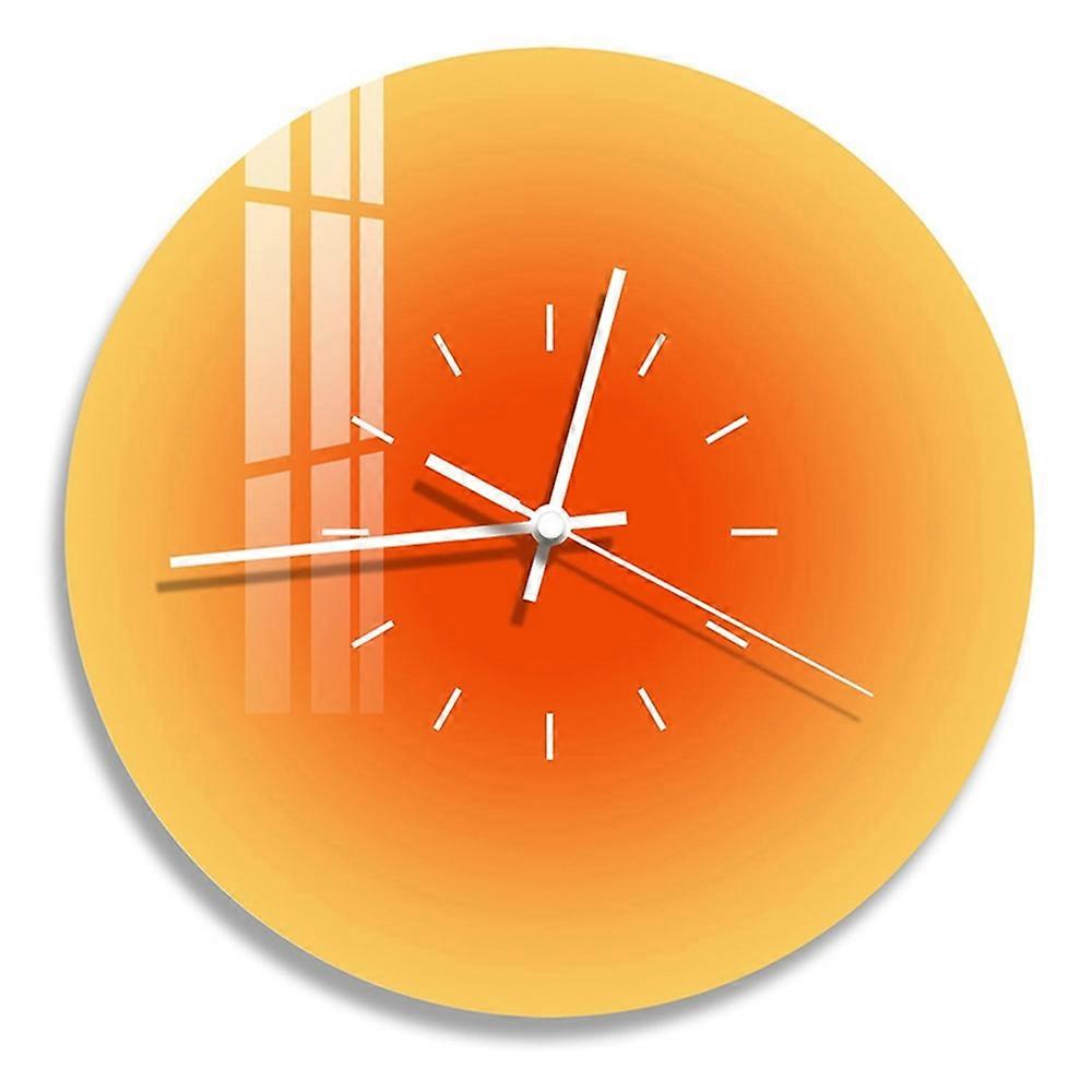 12 inch Sunset Wall Clock with Dial Scale Silent Gradient Glass Clocks ...