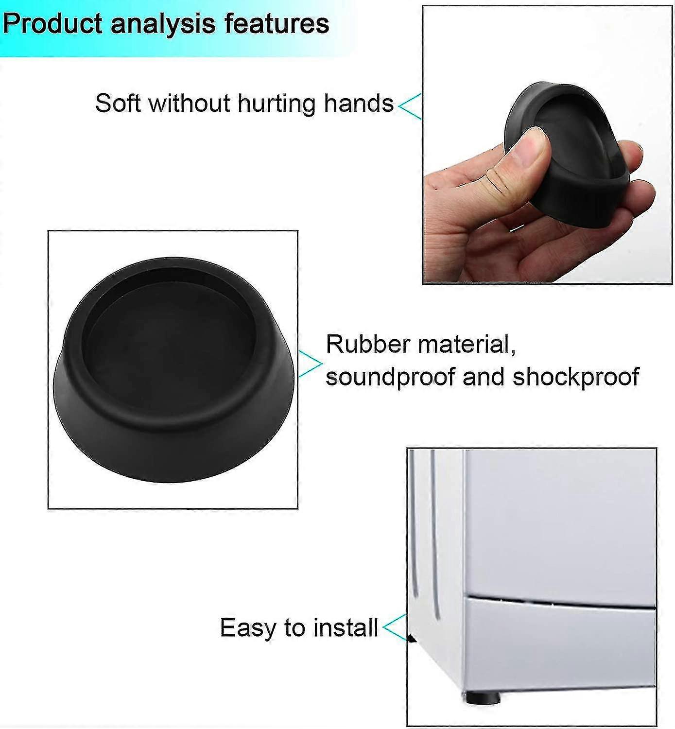 4 Pieces Washing Machine Anti-vibration Mat Washing Machine Anti ...