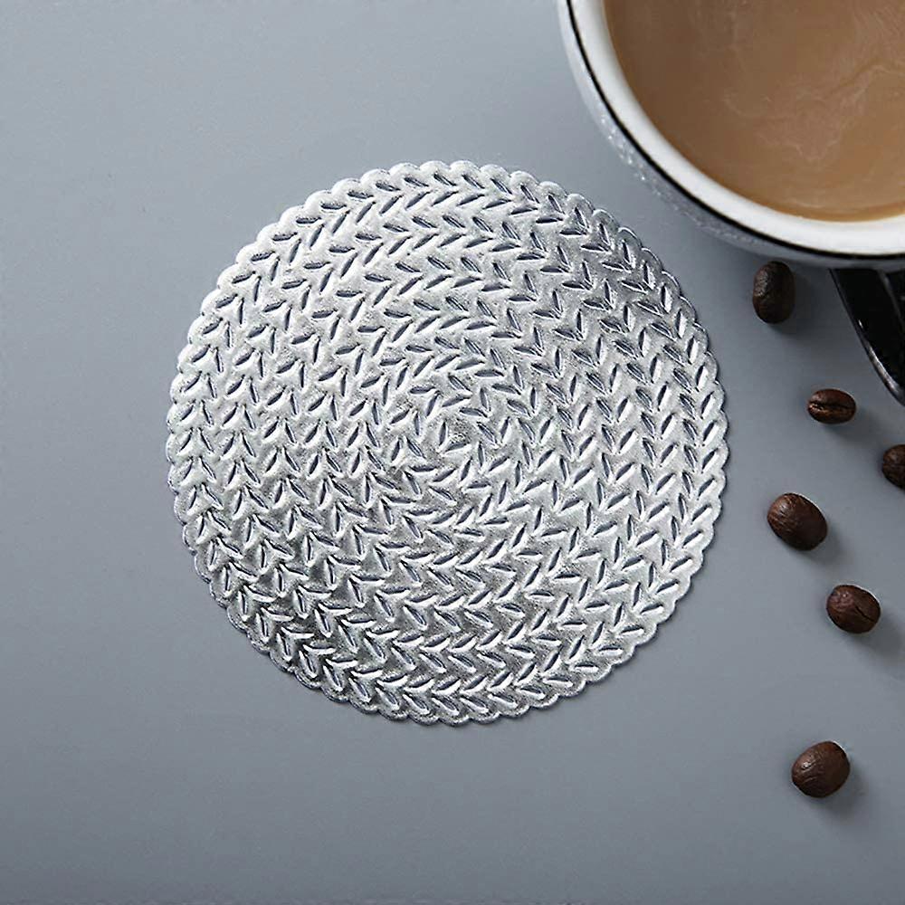 6 Pieces Coasters Round Marble Leather Coasters for The Hot Coffee Cold ...