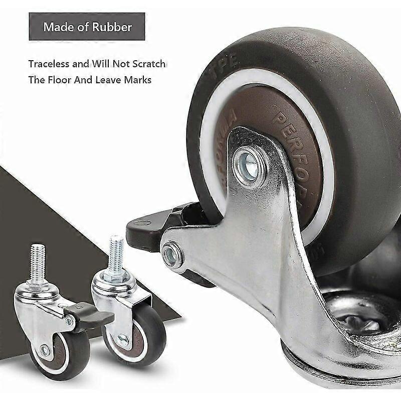 Set of 4 Swivel Casters M10 x 25mm Universal Furniture Casters Load ...
