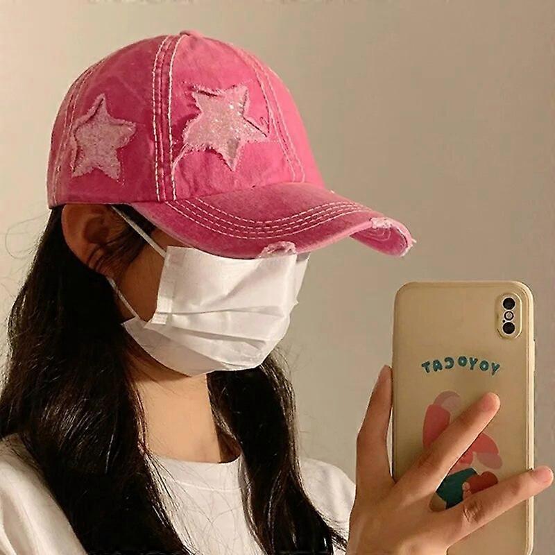 100% Washed Denim Hole star Baseball cap Y2K Stae Snapback Hats Autumn Summer fishing Hat Men ...