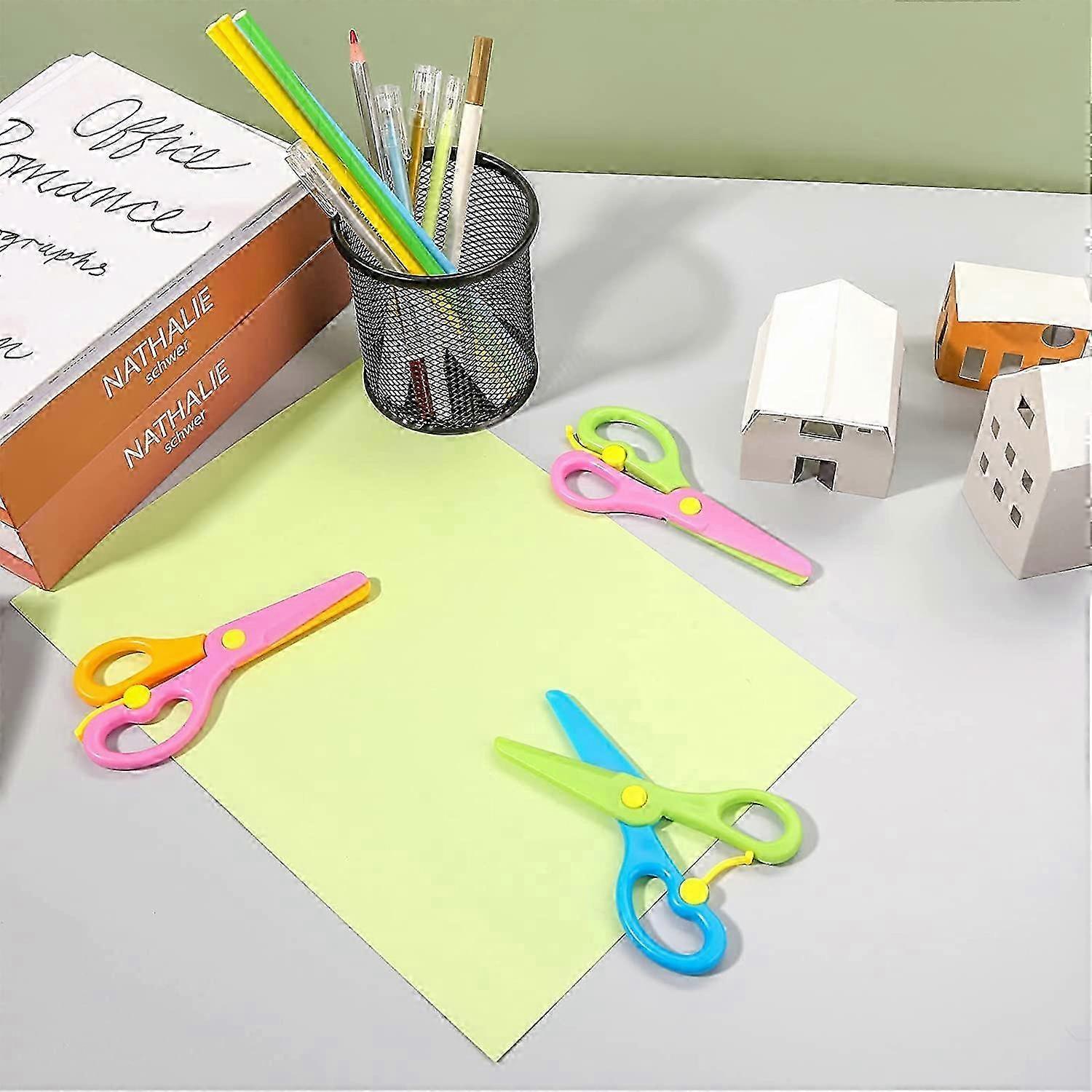 Preschool Training Scissors, 4 Piece Kids Safety Scissors Preschool ...