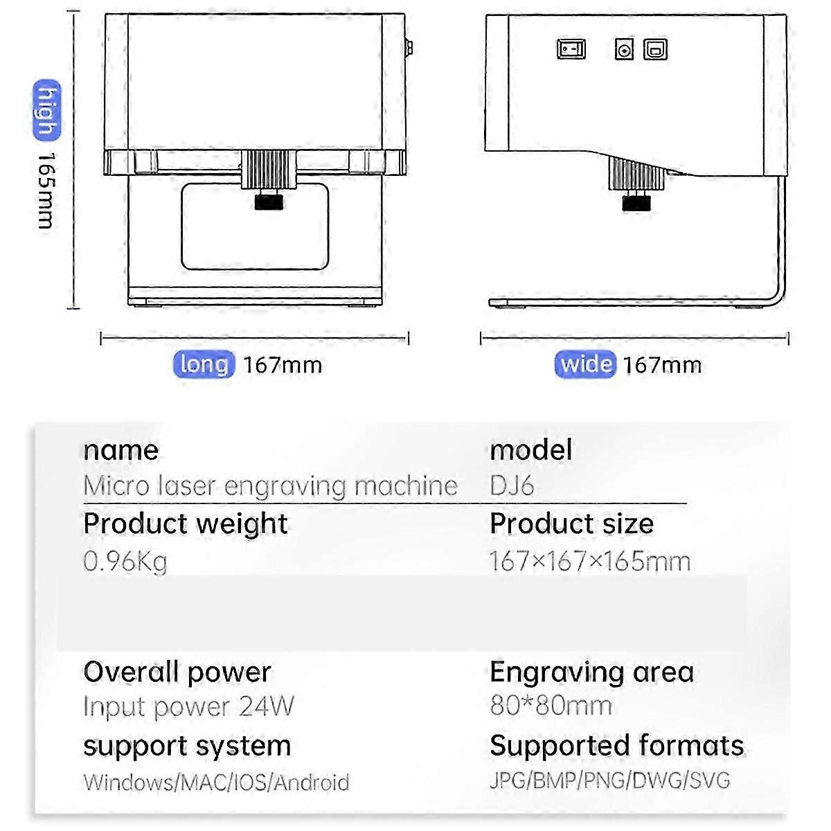 Mini Portable Bluetooth Laser Engraver - DIY CNC Machine for Dog Tags ...
