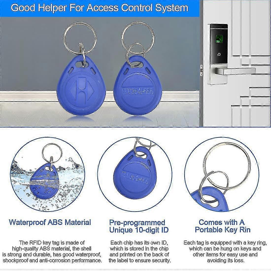 50pcs TK4100 RFID Keyfob 125Khz for Access Control and Door Entry System | Fruugo UK