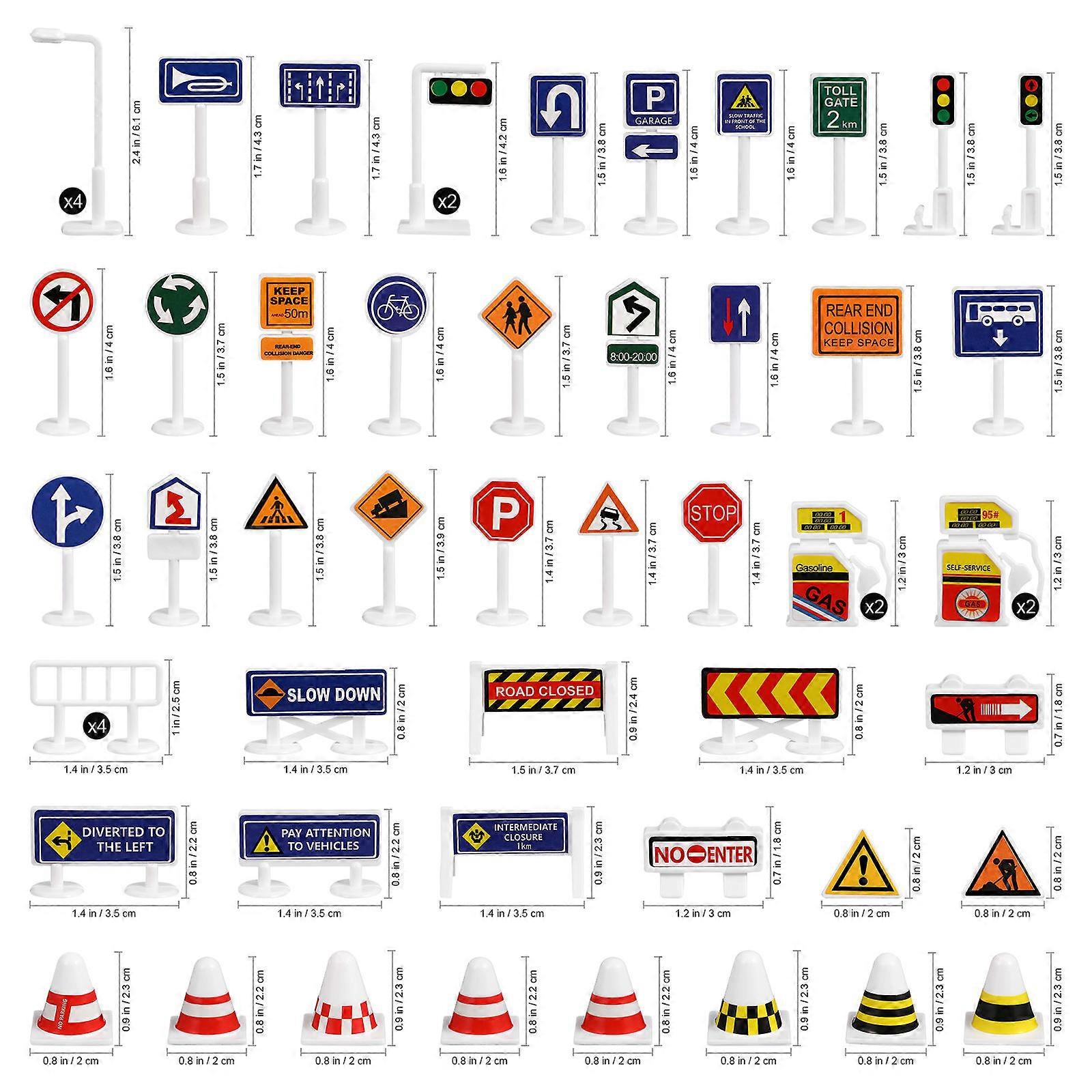 Toy Road Signs Road Signs Prop for Kids Playing 168Pcs Plastic Set ...