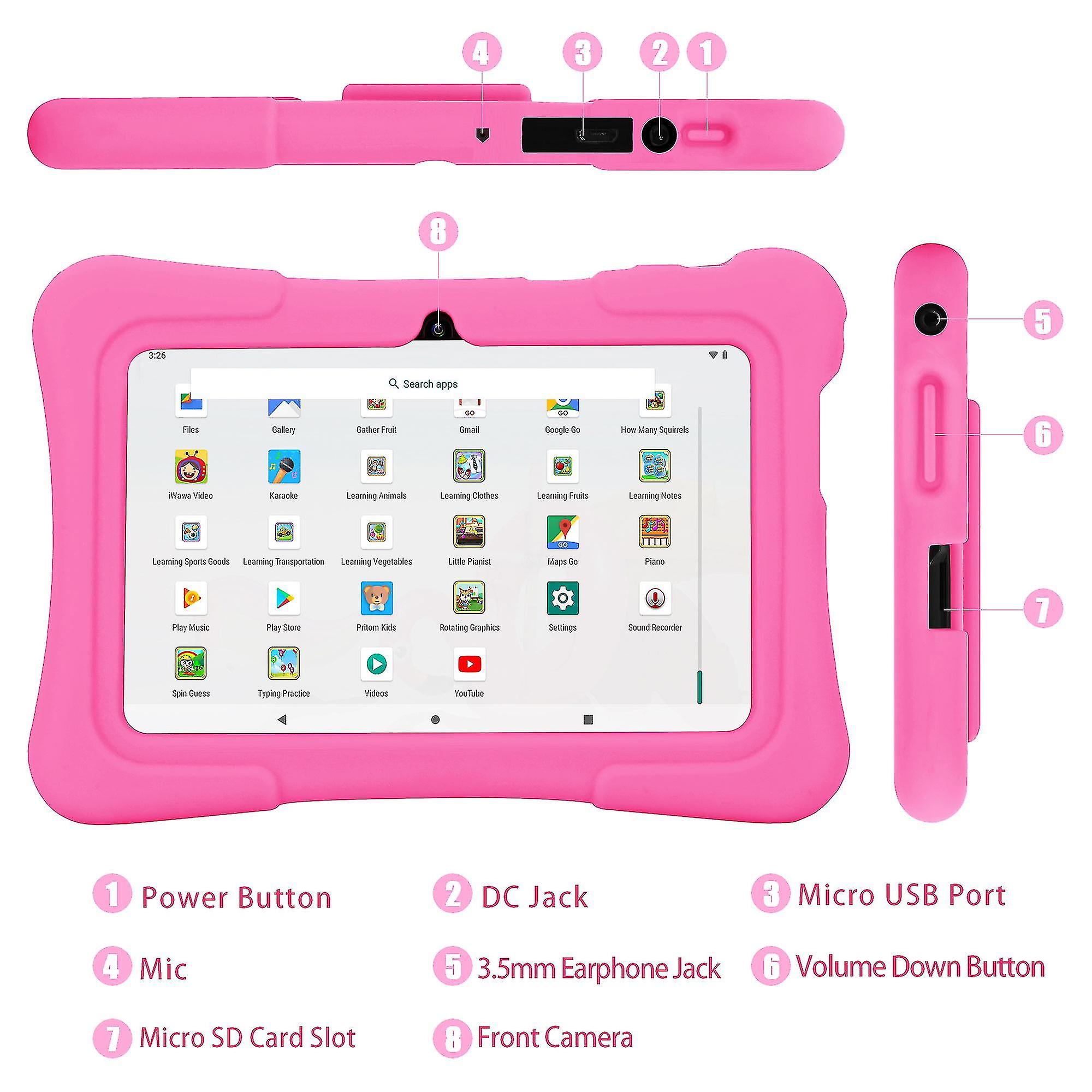 Pritom K7 Children's Tablet 7 Inch With Protective Cover | Fruugo SE