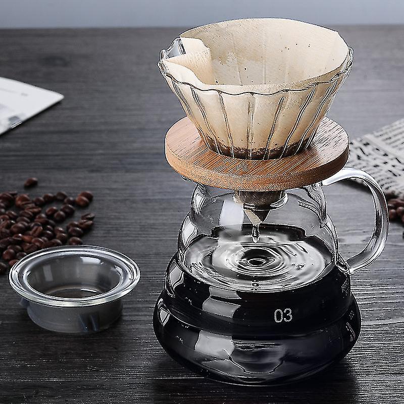 Wooden Coffee Dripper Reusable Filters V60 Glass Style Glass Coffee ...