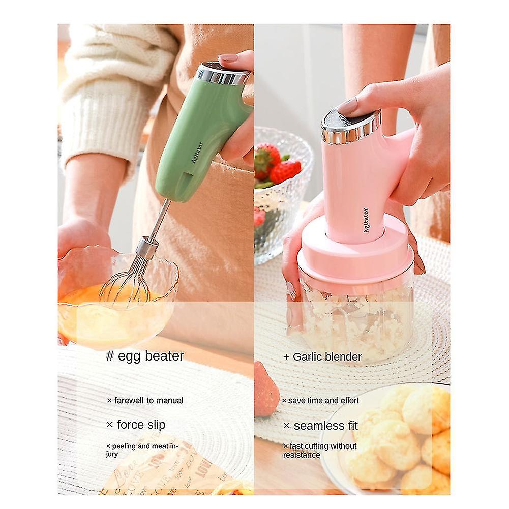 Electric Garlic Chopper Masher Whisk Egg Beater Mixer Kitchen Handheld ...