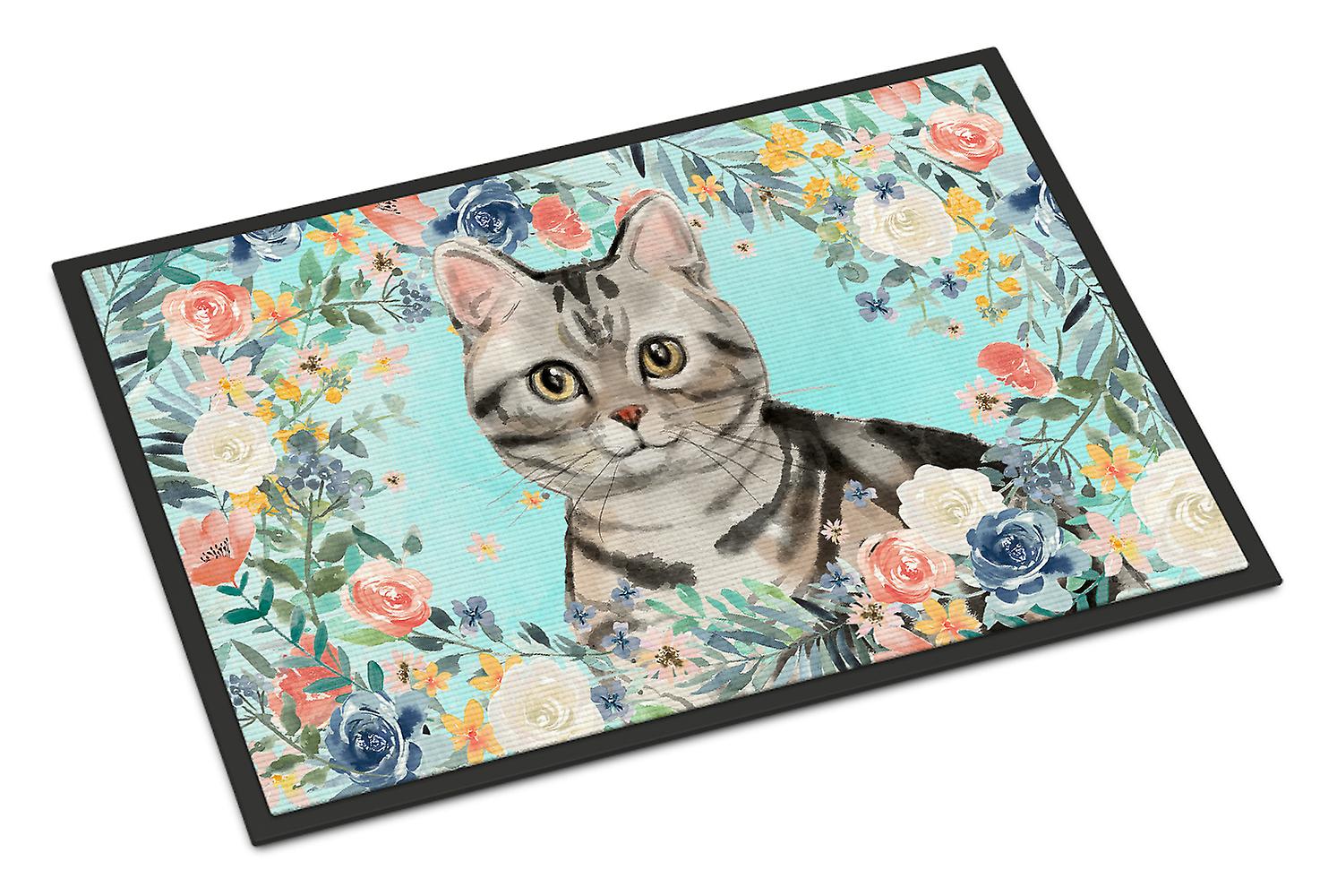 American Shorthair Spring Flowers Door Mat, Indoor Rug or Outdoor ...