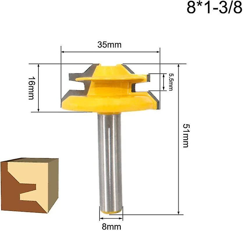 3pcs 8mm Shank 45 Degree Lock Miter Router Bit, Woodworking Milling ...
