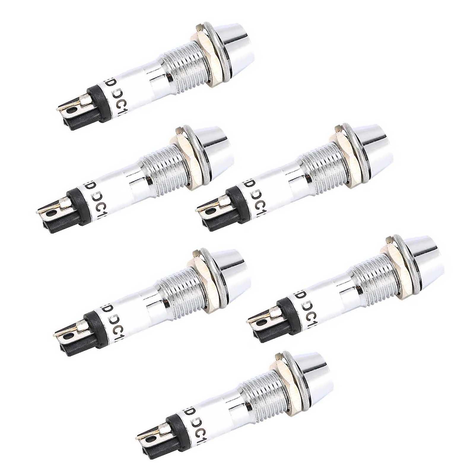 10pcs DC 24V Indicator Light Signal Lamp Stainless Steel Shell 8mm ...