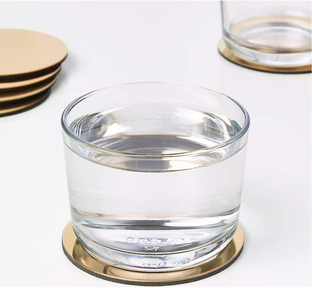 Ikea Glattis Coasters Set Of 6 Coasters With Holder Gold/brass 8.5 Cm ...