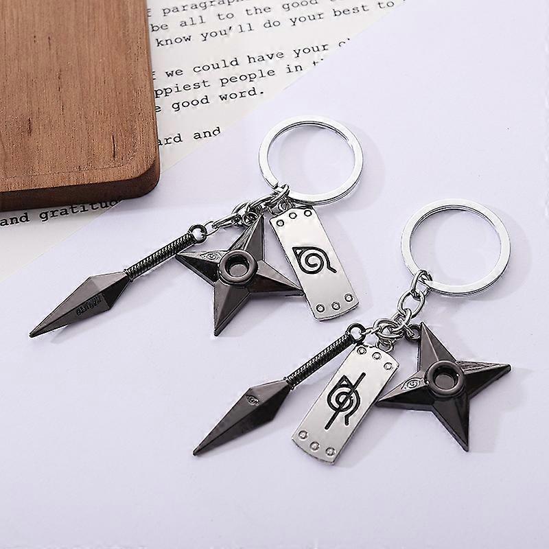 Naruto Anime Kunai Shuriken Konoha Ninja Keychain for Car Keys Bag ...