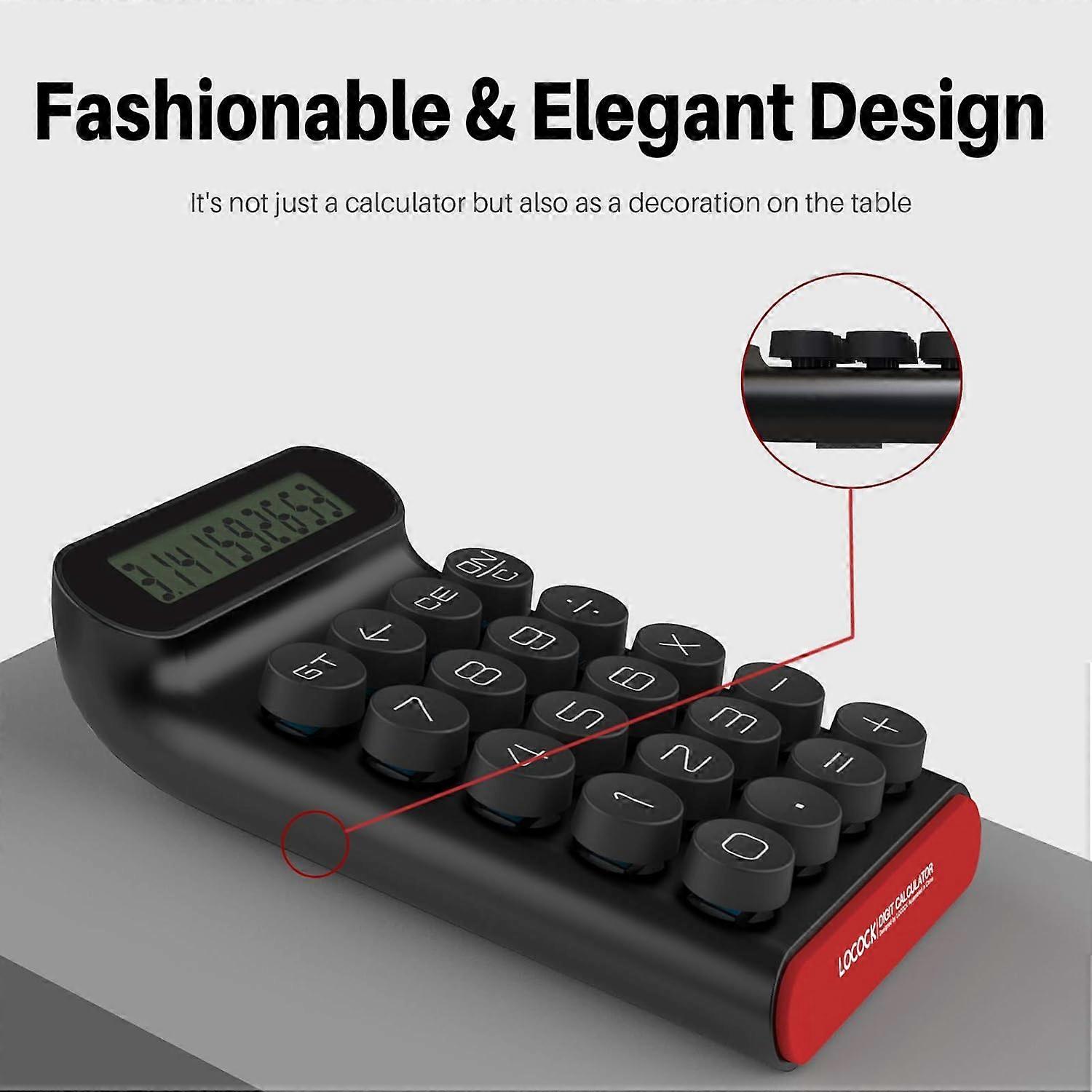 1pcs Mechanical Switch Calculator,Handheld for Daily and Basic Office,10 Digit Large LCD Display ...