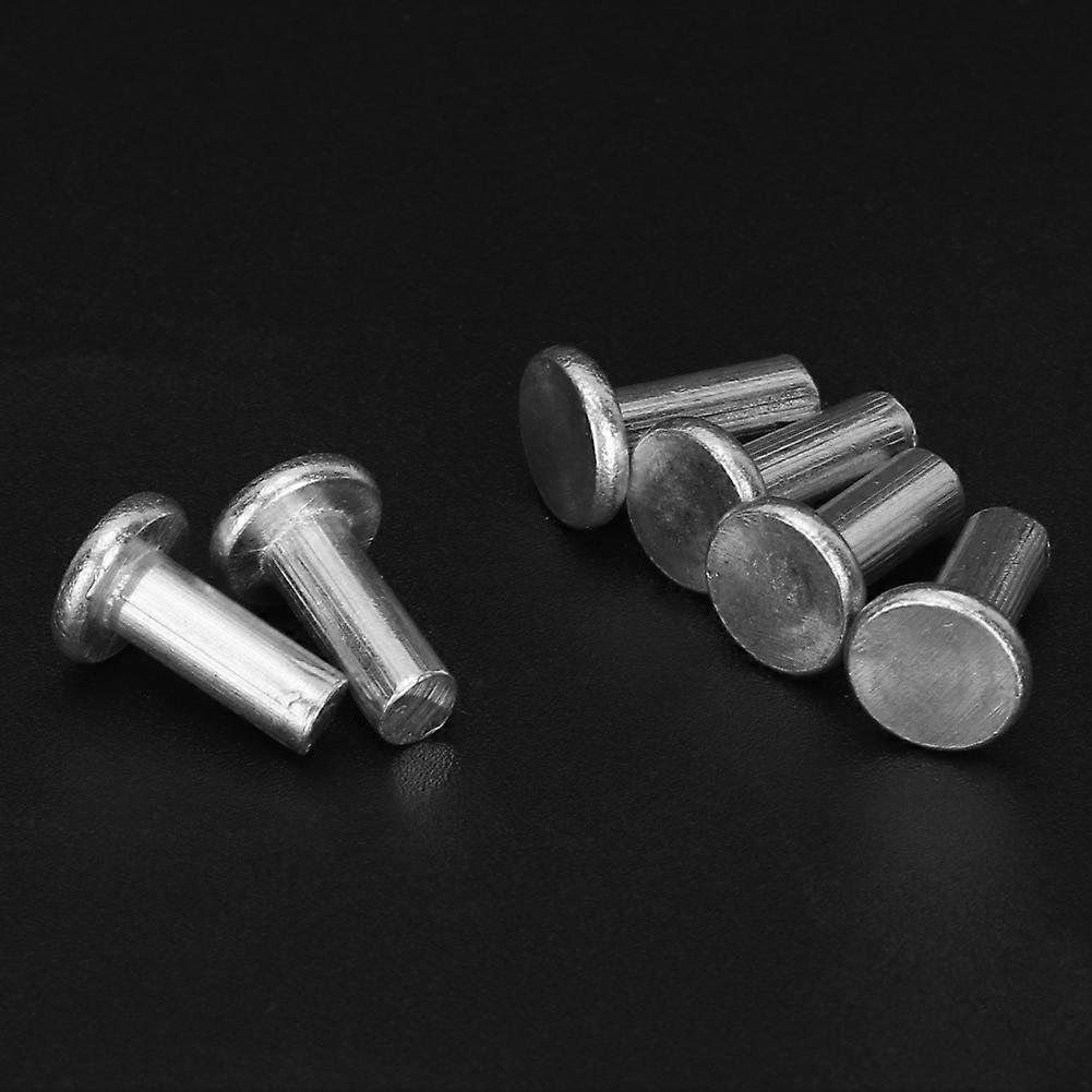 100 Pack Flat Head Solid Rivets M4 Kit, Aluminum Rivets Set Fastener ...
