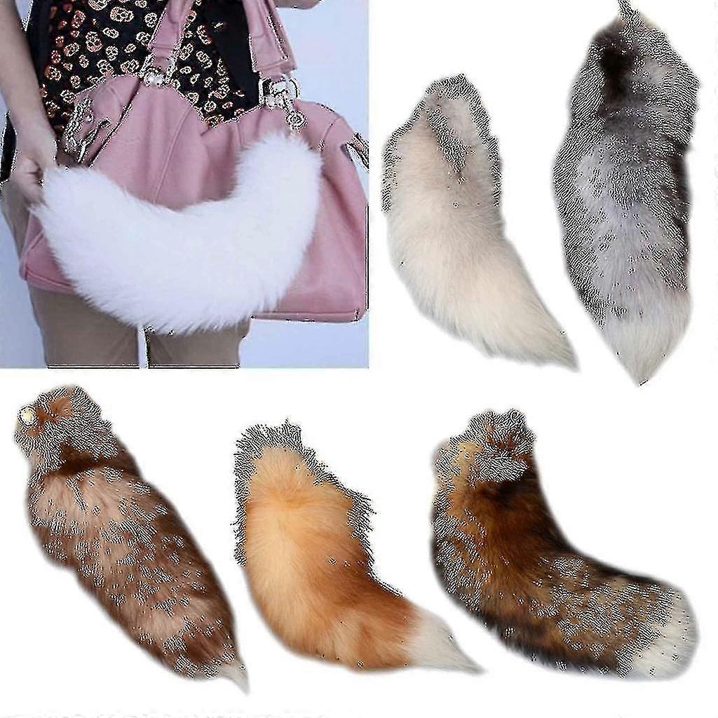 Plush-fox Tail Keychain Furry Animal Tail Keyring Keychain 40cm Animal ...