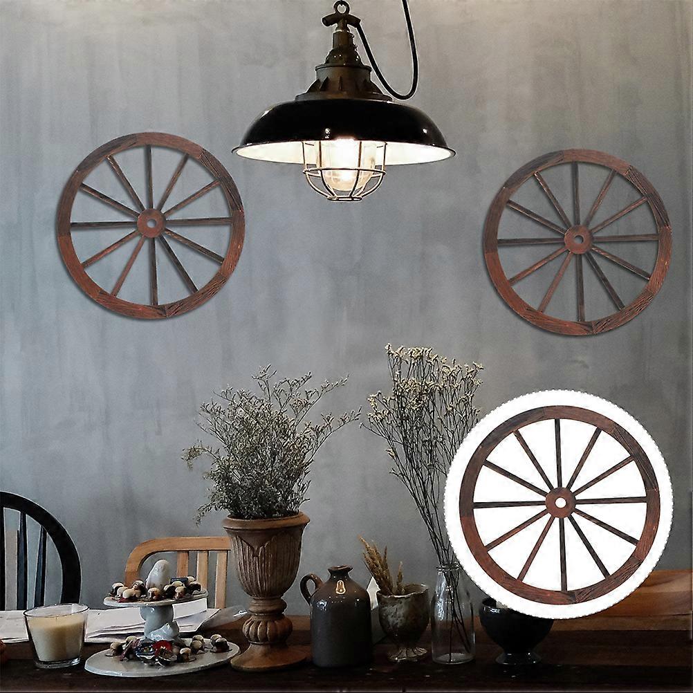 3pcs Wheel Decor Wooden Wagon Wheel Wall Decor Vintage Wagon Wheel Wood ...