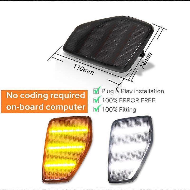 Amber / White LED Front Fender Side Marker Turn Signal Lights For 2005 ...
