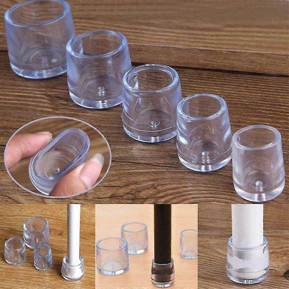 Clear Table Chair Legs Cap Feet Transparent Silicone Pad Covers Floor ...