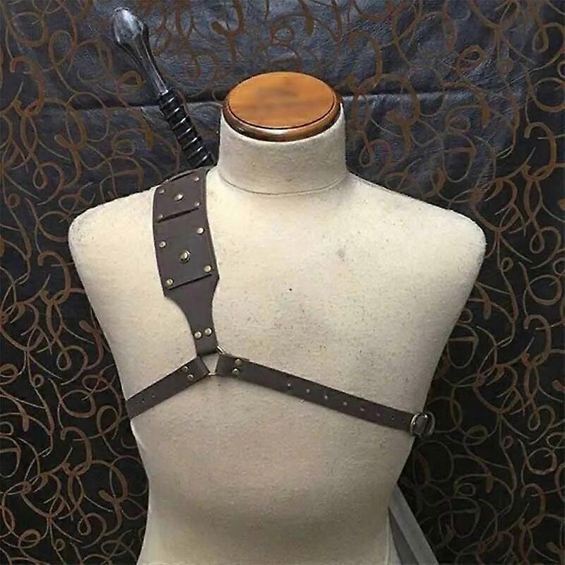 Retro Leather Adjustable Shoulder Back Sword Holder Medieval Armor ...