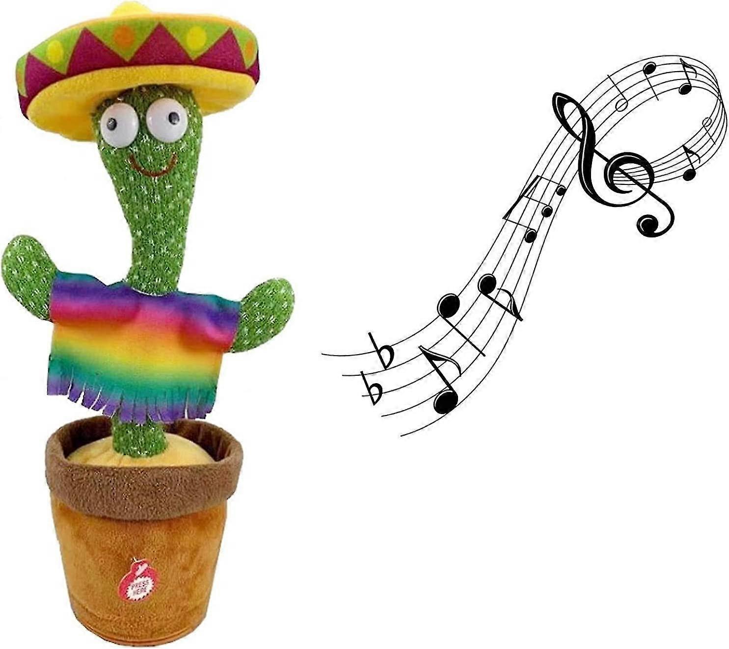 Electronic Dancing Cactus Toy, With Led Lighting, Singing Cactus Plush ...