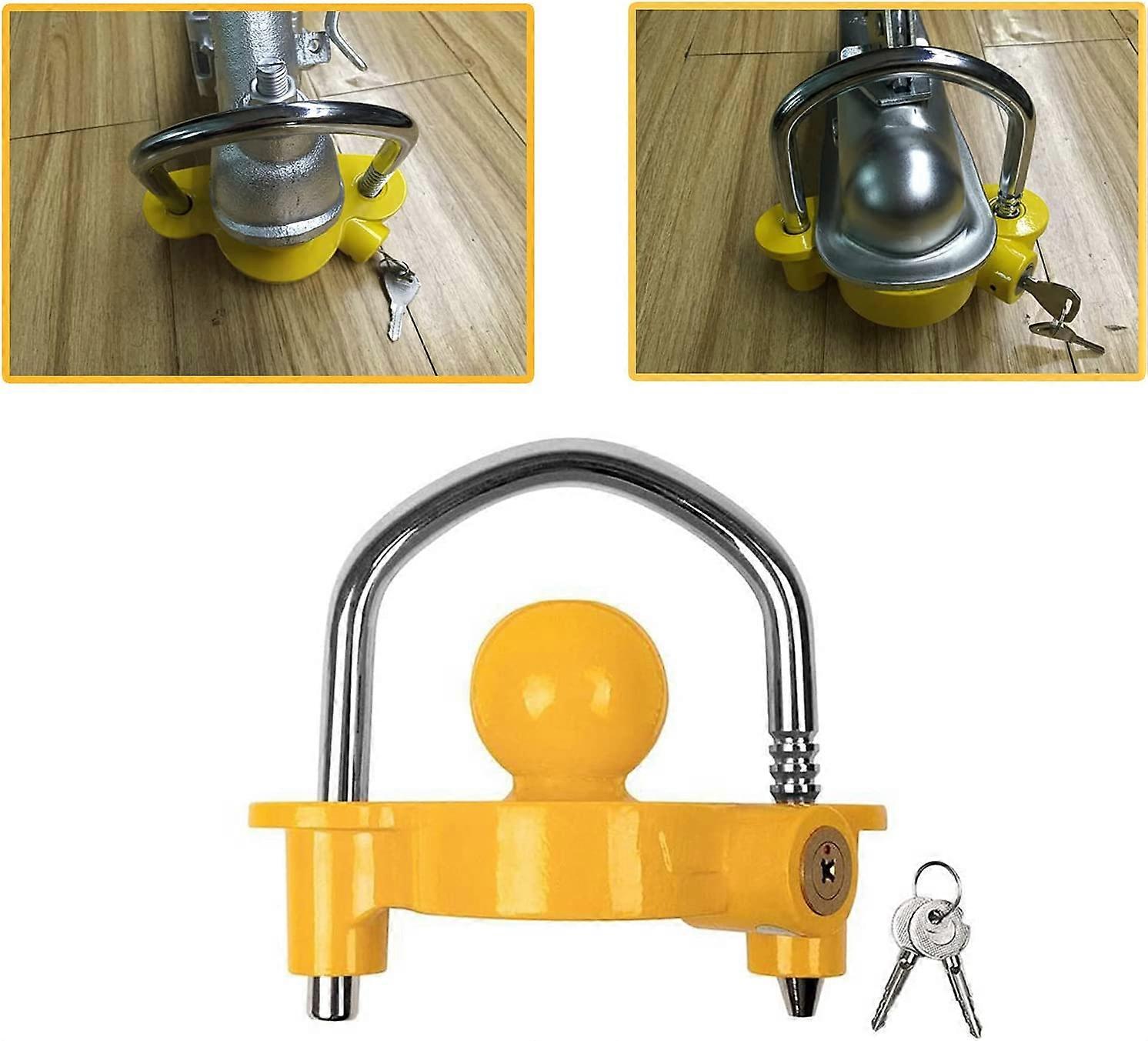 High Security Trailer Lock - With 13 to 7 Adapter and Protective Bag ...