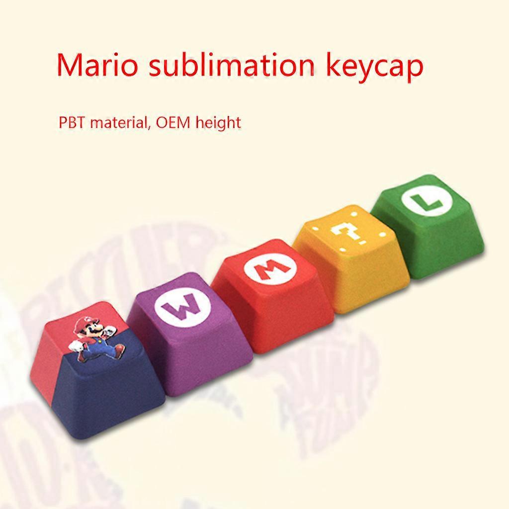 5 Keys OEM PBT Keycap Set CMYK for Mario Dye Subbed Keycaps For ...