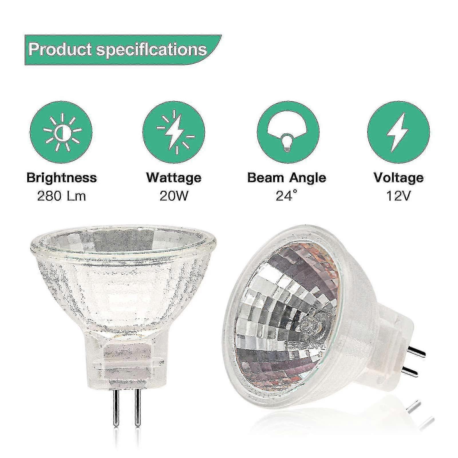 12pcs Mr11 Halogen Bulbs Gu4 Halogen Lamp 12v 20w Mr11 Gu4 Dimmable ...