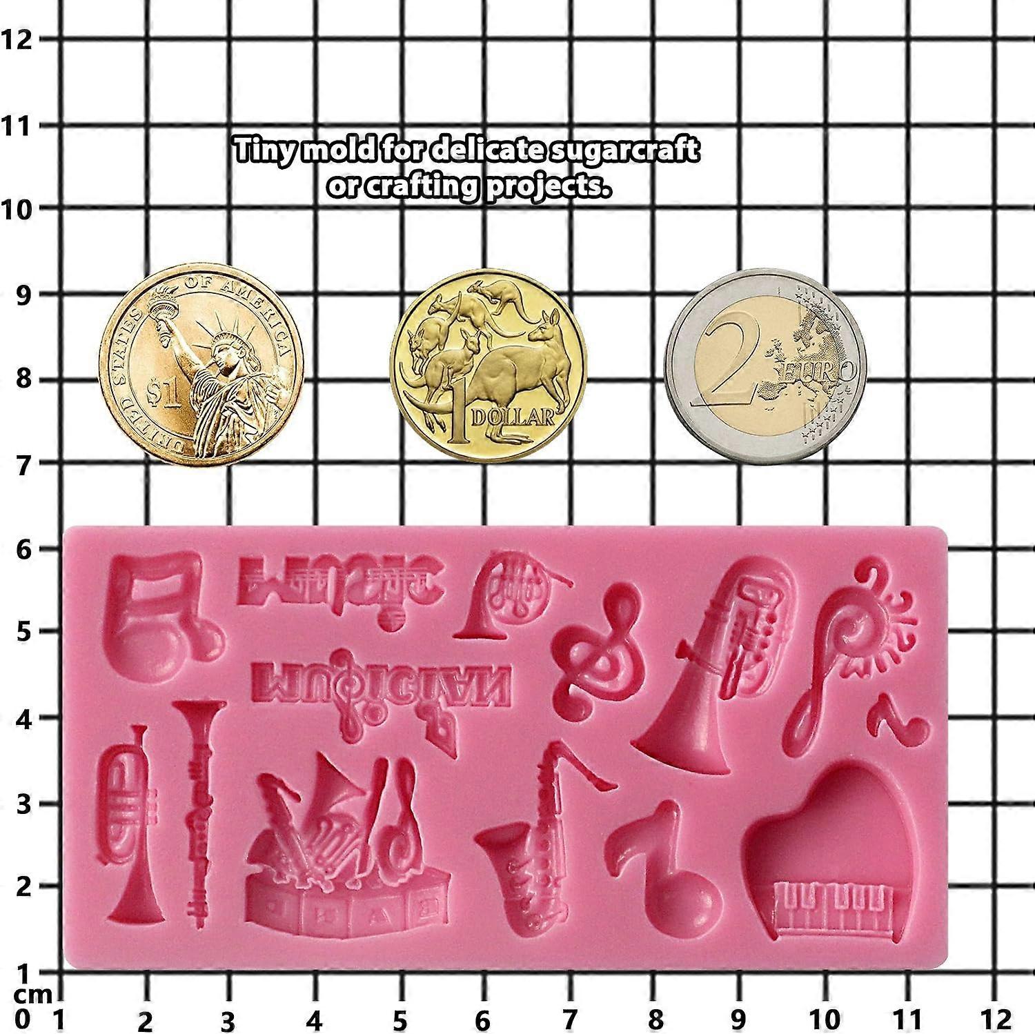 Mini Musical Instruments Clef Notes Silicone Candy Mold for Cake ...