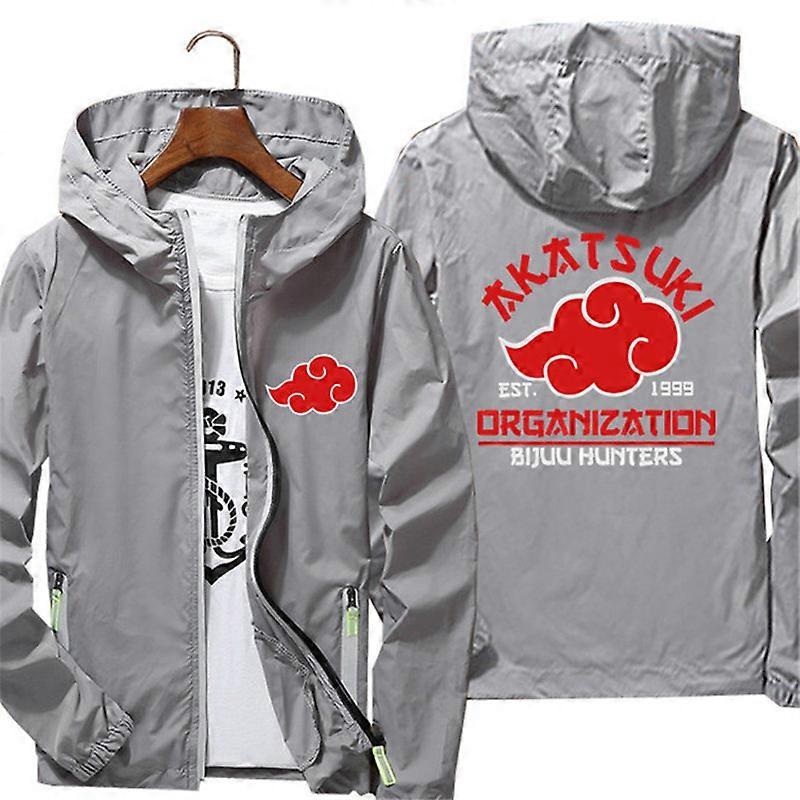 2022 Anime Akatsuki Slim Reflective Sunshade Leather Jacket With Zipper ...