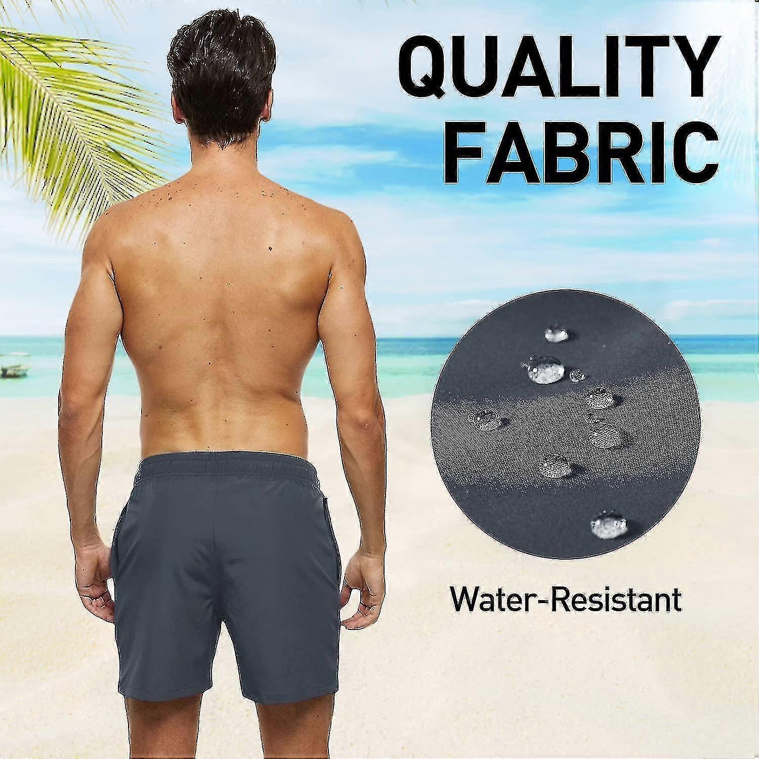 Men's Swim Trunks With Compression Liner 2 In 1 Quick Dry Mens Swim ...