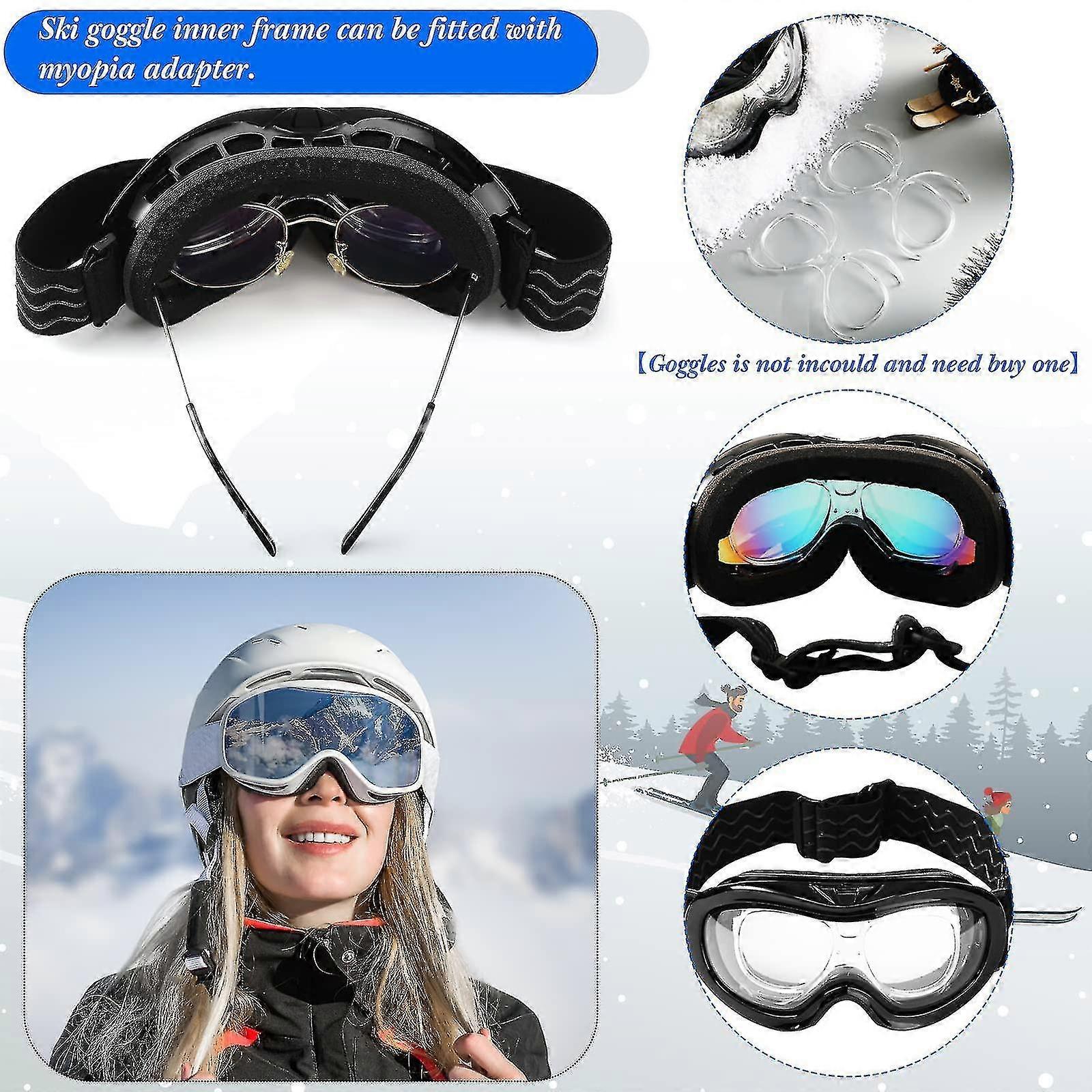 4 Pieces Prescription Ski Goggles Rx Insert Optical Adaptor Ski And ...