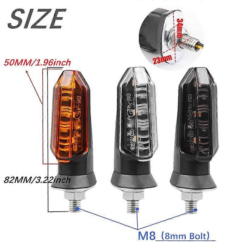 LED Motorcycle Turn Signals Lights 12V Flasher Amber Flashing Light Blinker Waterproof Signal ...