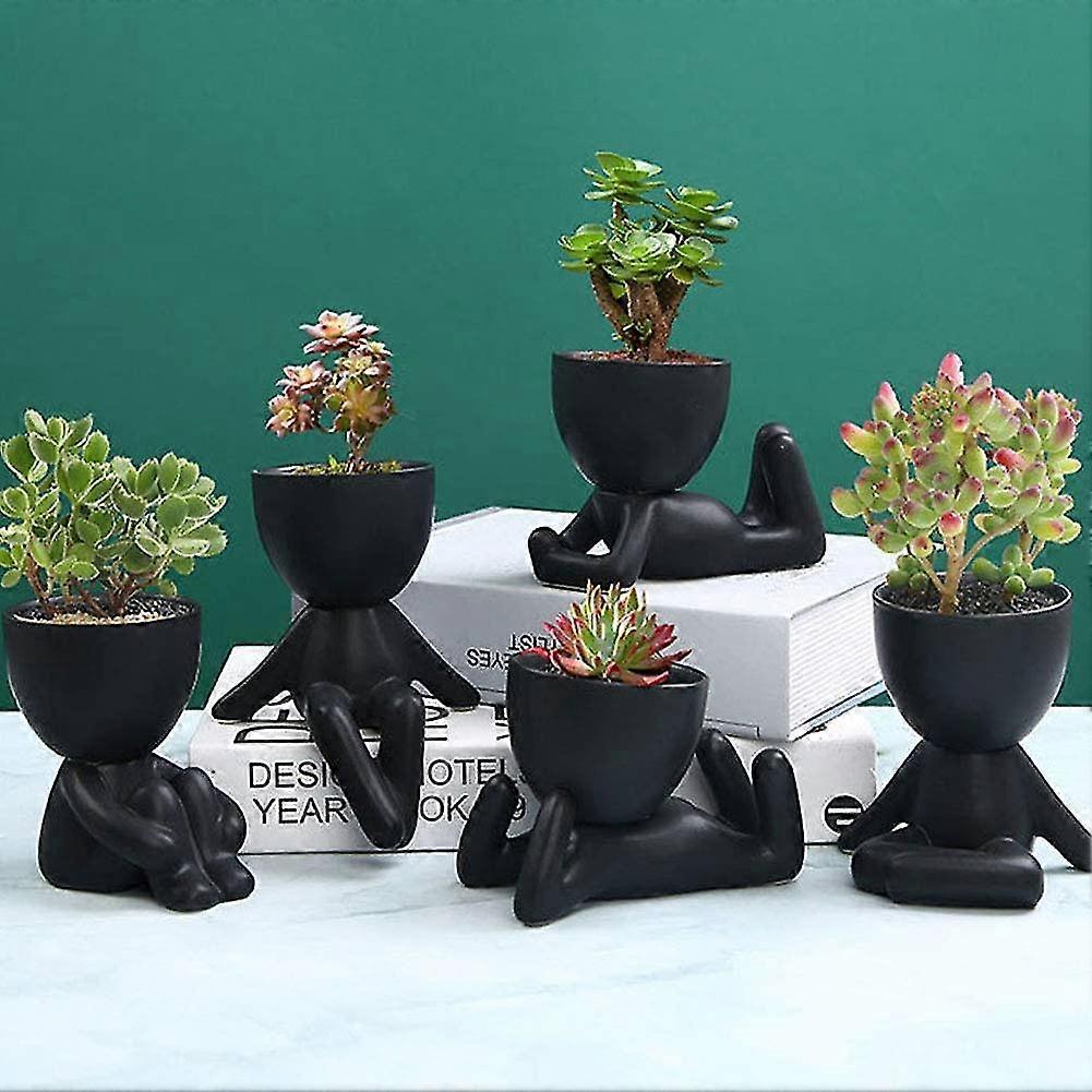 5 Pieces Small Flower Pots, Mini Flower Pots, Ceramic Flower Pots ...