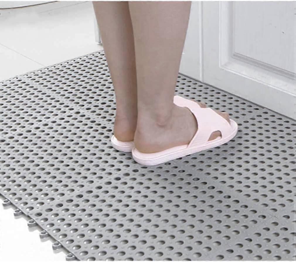 Rubber Flooring White 10PCS Interlocking Soft PVC Non-Slip Tile ...