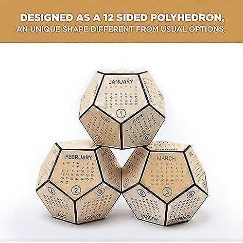 2023 Desk Calendar, Wooden Hexagonal Calendar Block, Office Desk ...