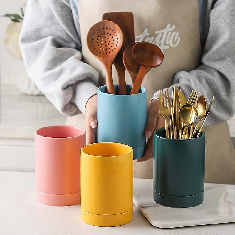 Chopstick Holder Drainer Basket Ceramic Rest Straws Cutlery Rack ...