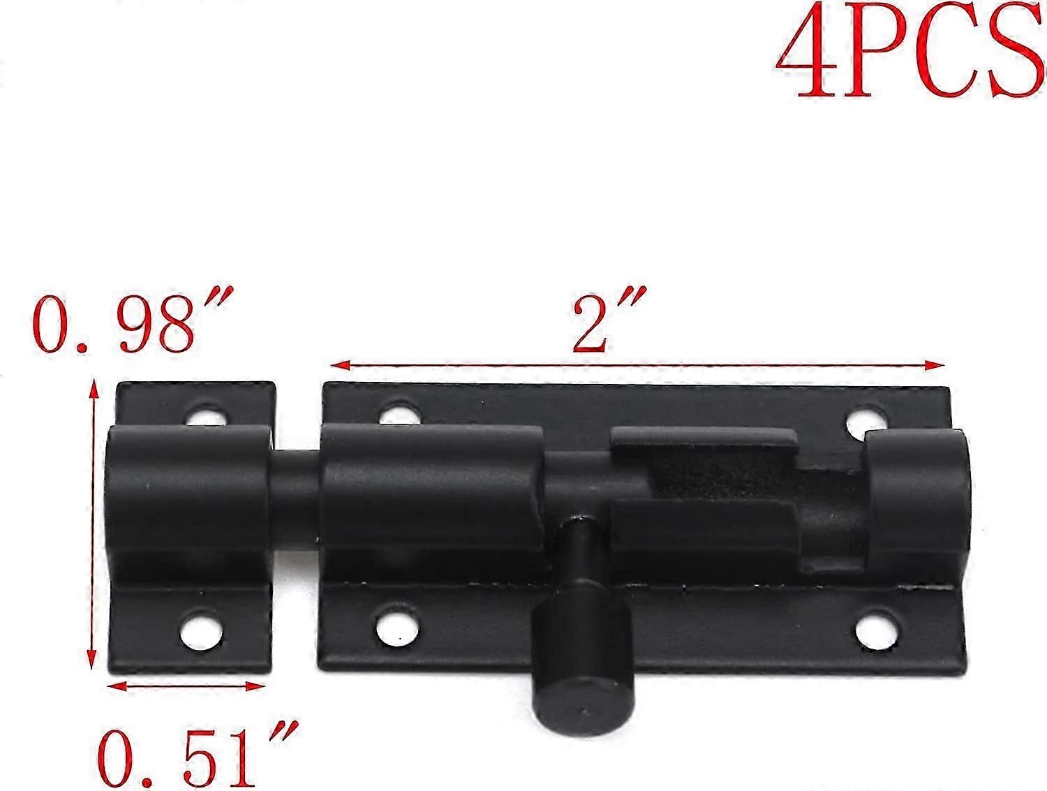 Black Barrel Bolt Lock Aluminum Alloy Slide Bolt Latch 2 Inch Door ...
