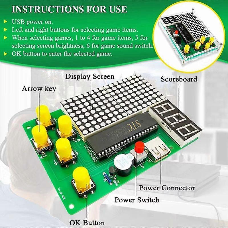 DIY Pixel Game Maker Kit Electronics DIY Soldering Project Practice ...