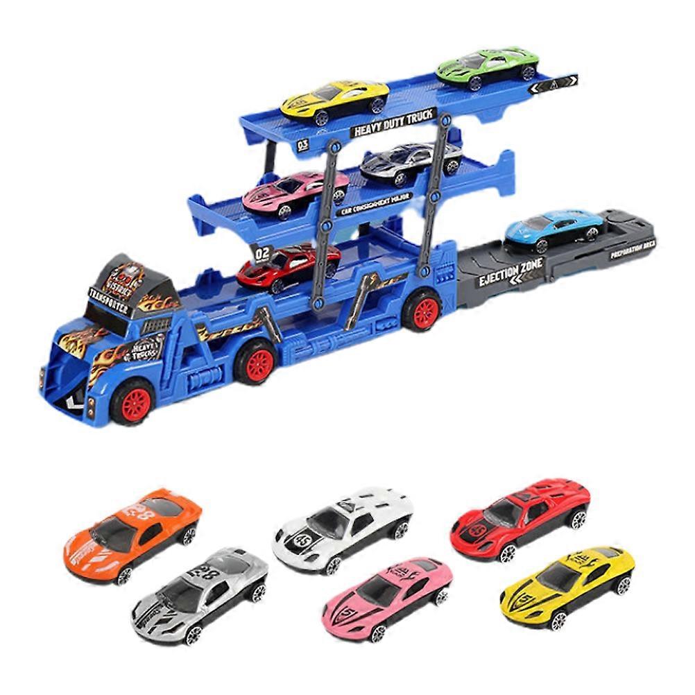 Car Transporter Truck Toys Mega Hauler Truck with 6 Mini Cars Three ...