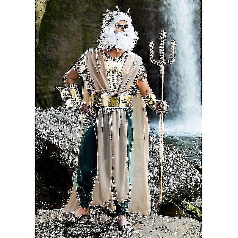 God Of The Sea Neptune Mermaid Costume Set For Halloween G | Fruugo UK
