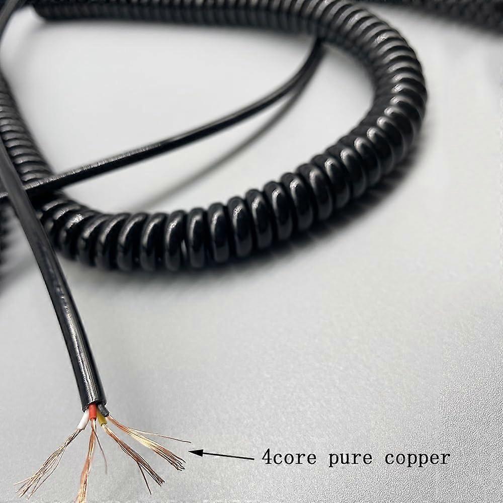 Telescopic Wire Spiral Cable 24AWG Retractable Power Cord 4Core Copper ...