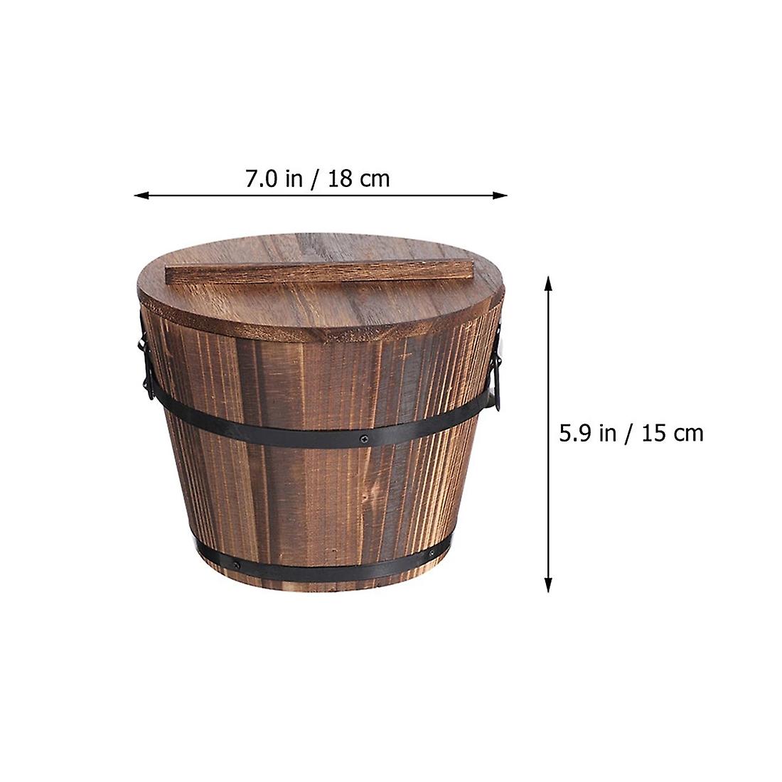 Wooden Rice Bucket Korean Bibimbap Bucket Japanese Cuisine Sushi Bucket ...