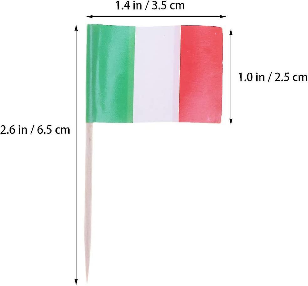 100 Pieces Italian Flag Italian Stick Mini Handheld Flag Cocktail ...