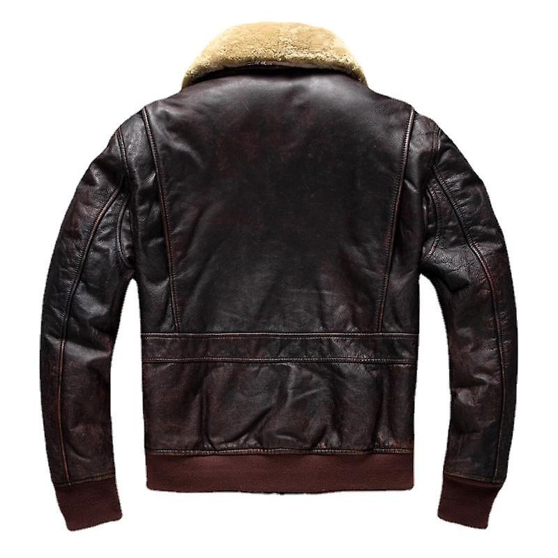 Genuine Top Layer Cow Leather Jacket Men Cowhide Men's Military Jacket ...